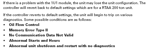 RTAA Memory Type I Error – Trane Commercial HVAC Help Center