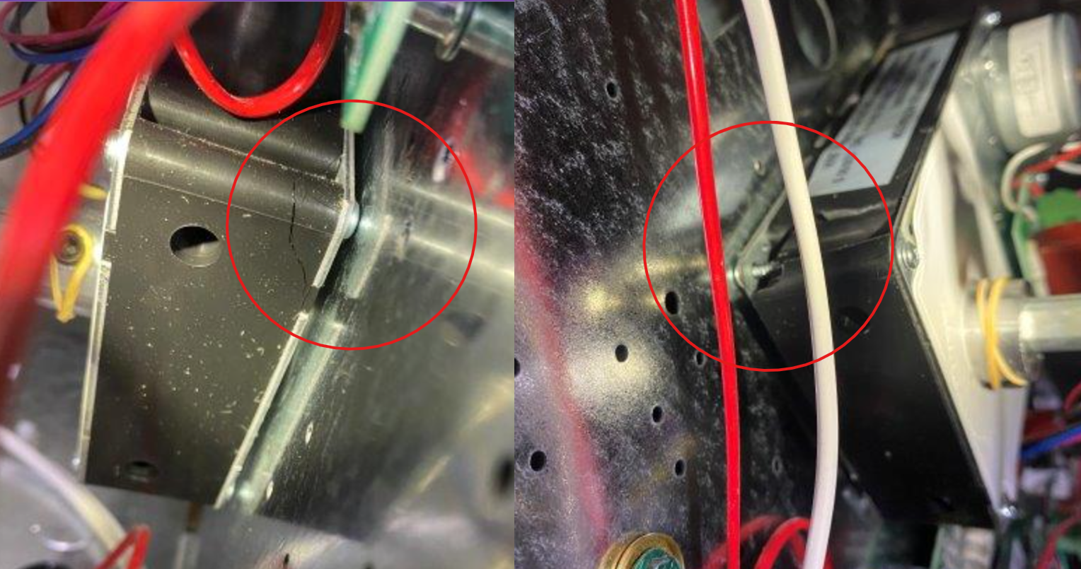 VAV box with factory-mounted direct coupled actuator housing failure ...