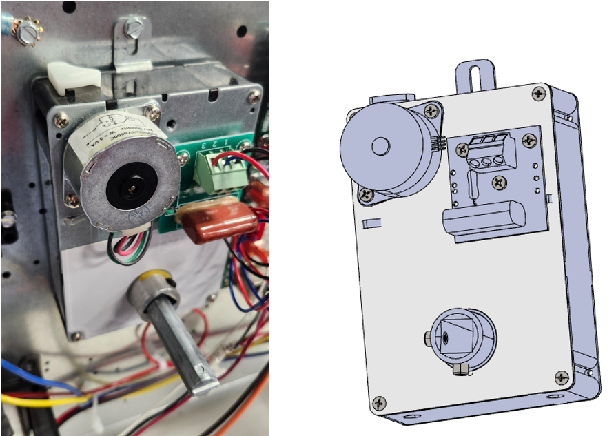 VAV box with factory-mounted direct coupled actuator housing failure ...