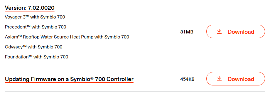 Symbio™ 700 - Firmware Update for Unit Controller Module – Trane Commercial HVAC Help Center