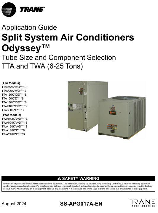 R-454B - Tube Size and Component Selection for TTA/TWA Odyssey Split ...