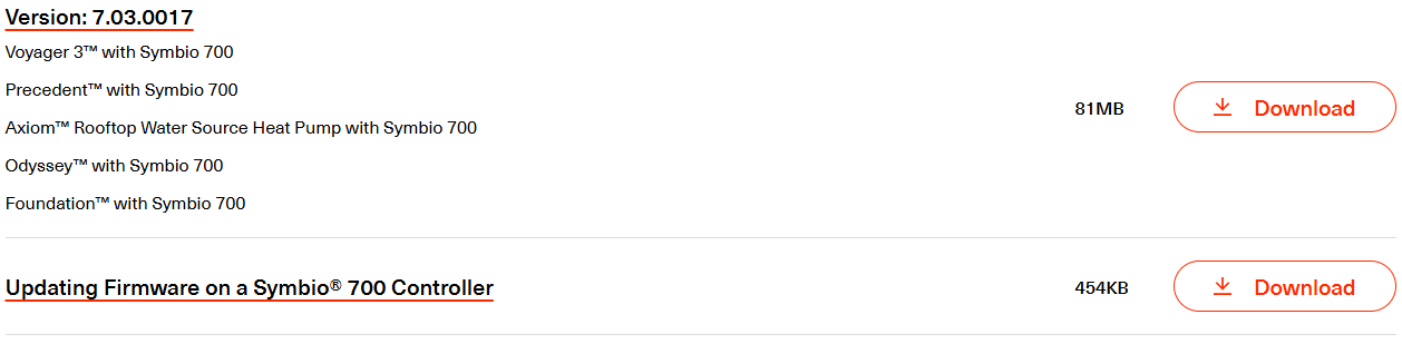 Symbio™ 700 - Firmware Update for Unit Controller Module – Trane ...
