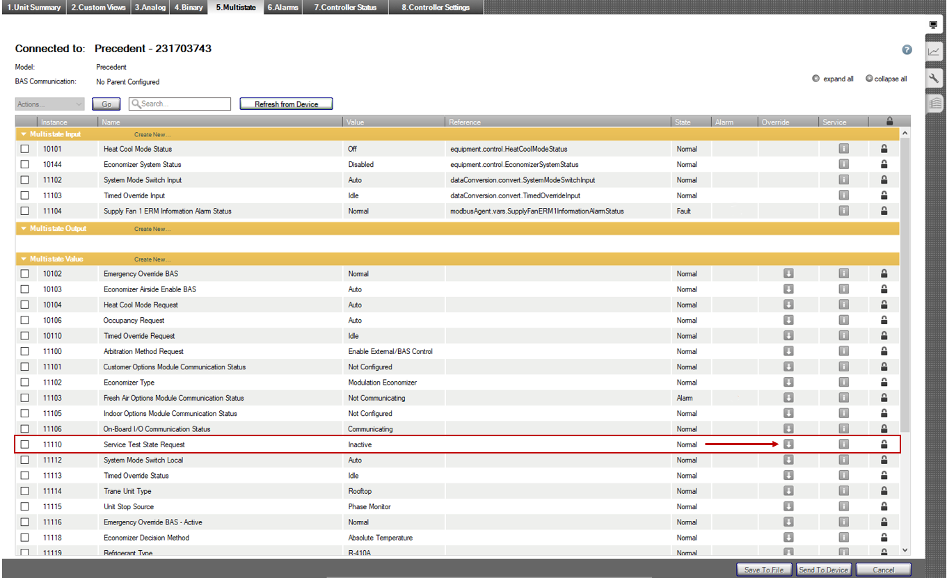 Symbio™ 700 - Service Test Mode – Trane Commercial HVAC Help Center