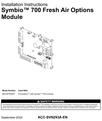 Foundation - Symbio - Fresh Air Options Module Installation Guide for ...